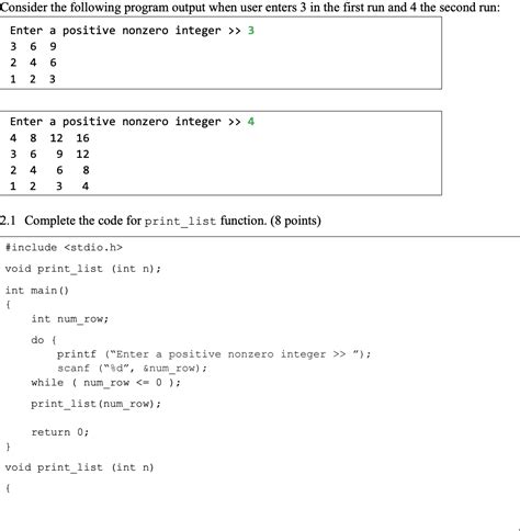 Solved Consider The Following Program Output When User