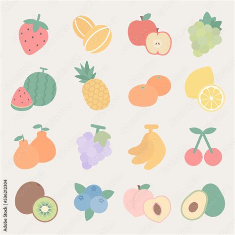 과일 음식 일러스트 이미지 모음 Stock Vektor Adobe Stock