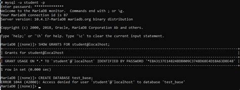 Maria Db Error 1044 Access Denied Par Pieropedrolino Page 1 Openclassrooms