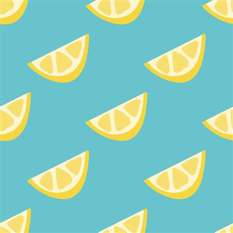 Lemon Slices On A Green Background Vector Seamless Pattern In Flat Style Vector Art At