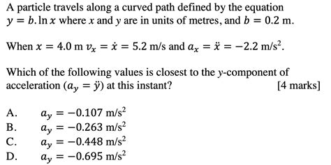 Solved A Particle Travels Along A Curved Path Defined By The Chegg
