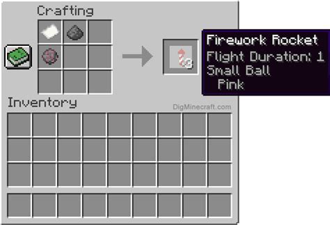 How To Make A Pink Small Ball Firework Rocket In Minecraft