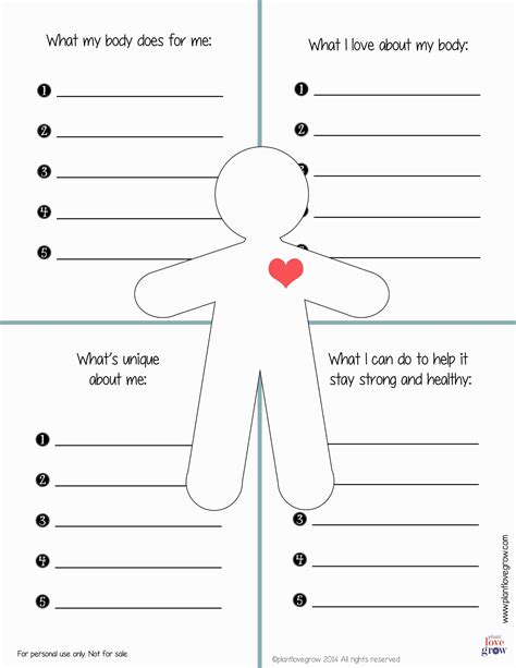 Personal Development Student Worksheet Self Esteem
