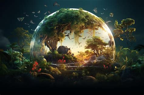 Abstract Representation Of Earths Ecosystems Generative Ai Premium Ai Generated Image