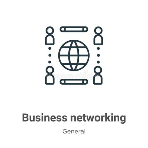 Business Networking Outline Vector Icon Thin Line Black Business