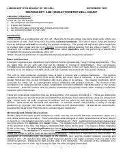 Exploring Cell Biology Microscopy Cell Count Techniques Course Hero