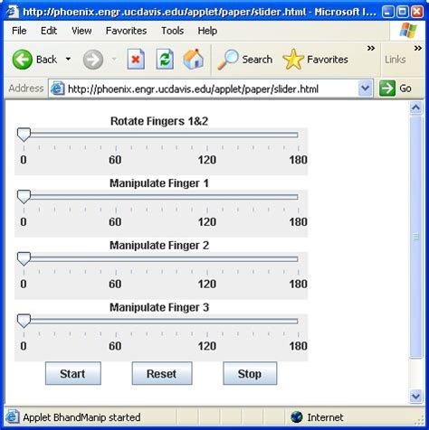 Browser Having Java Applet To Control Mechatronic System