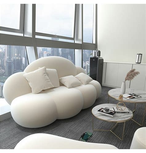구름 곡선 소파 특이한 모양 패브릭 3인 봄 인테리어 소아 거실 가구 티몬