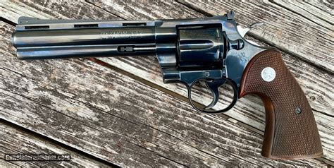 Early Model Colt Python 357 Mag Blued 6 Barrel Walnut Grips 1958 For Sale
