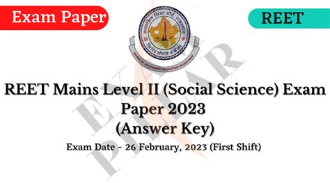 Reet Mains Level 1 Exam Paper 25 Feb 2023 Official Answer Key Theexampillar