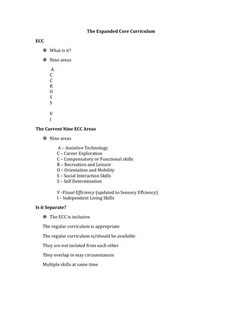 The Expanded Core Curriculum