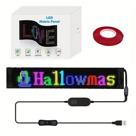 led matrix pixel panel scrolling led sign app usb 5v temu united kingdom