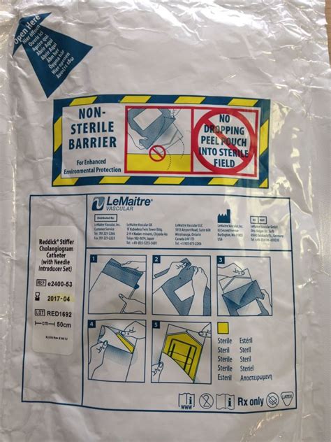 New Lemaitre E2400 53 Reddick Stiffer Chlangiogram Catheter W Needle