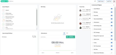 Dashboard Zoho People