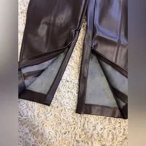 Zara Pants And Jumpsuits Zara Brown Faux Leather Straight Leg Pants