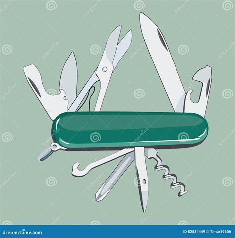 Multifunction Knife Stock Vector Illustration Of Penknife