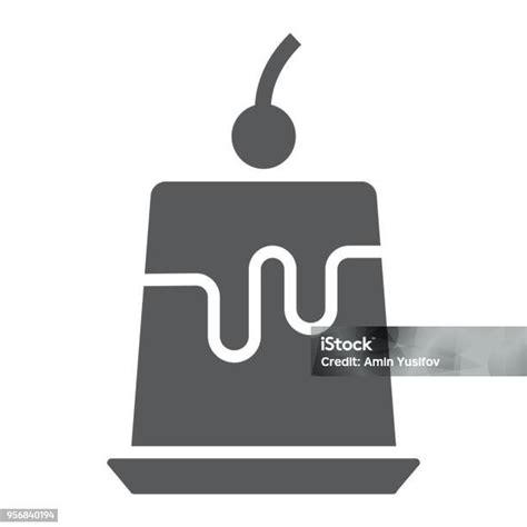 푸딩 젤리 모양 아이콘 달 콤 하 고 맛 있는 디저트 기호 벡터 그래픽 흰색 배경 Eps 10 솔리드 패턴 건강한 식생활에 대한 스톡 벡터 아트 및 기타 이미지 Istock