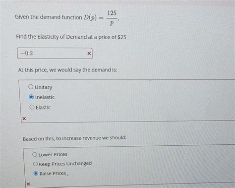 Solved Given The Demand Function D P P Find The Chegg Com