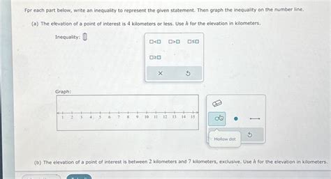 Solved For Each Part Below Write An Inequality To Represent
