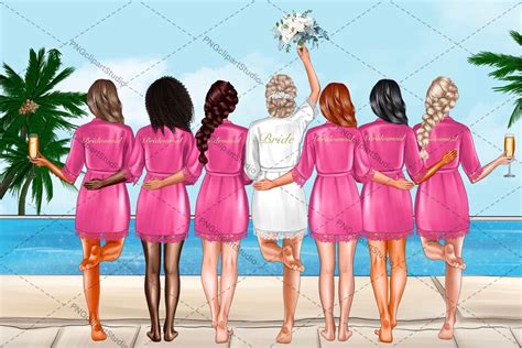Bridesmaid Robe Clipart Bridesmaid Drawing Best Friend Clipart