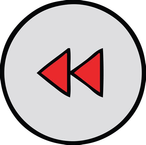 Cute Cartoon Of A Rewind Button 45180085 Png