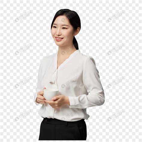 商务女白领手拿咖啡杯元素素材下载 正版素材402580280 摄图网