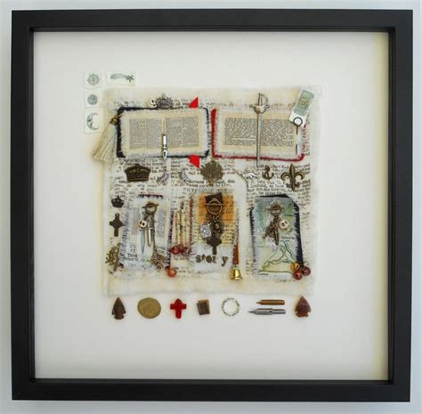 Collected Stories Original Art Work Framed Hand Stitched Collaged Textile Etsy Sewing