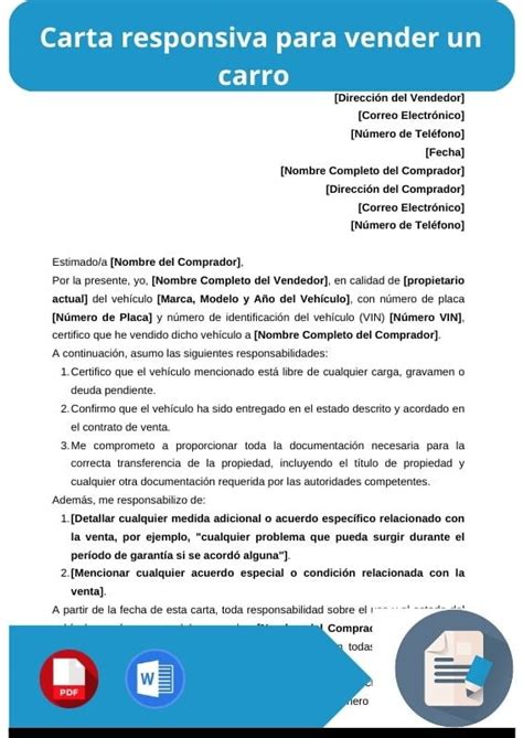 Carta Responsiva Vehicular Carta Responsiva