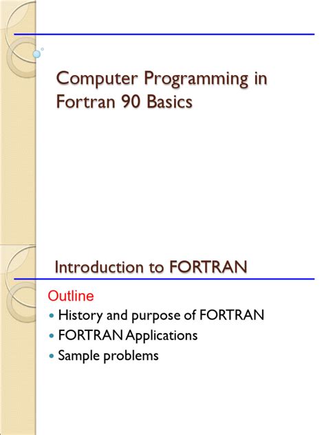 Fortran Introduction Pdf