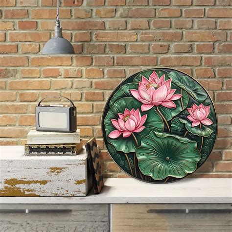 빈티지 핑크 연꽃 메탈 벽 예술 8x8 알루미늄 사인 홈 차고 카페 바 장식용 Temu Republic Of Korea