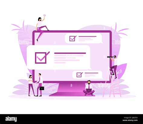 Line Survey Laptop In Flat Style Green Background Vector Icon Vector