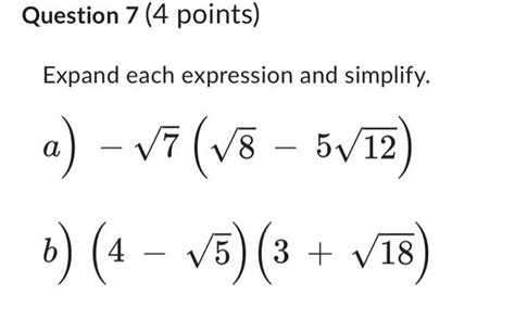 Solved Expand Each Expression And Simplify A B Chegg Com