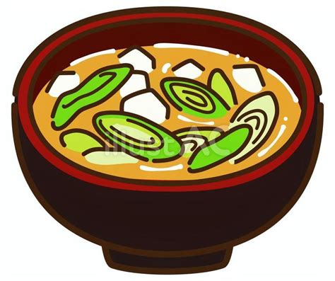 長ネギと豆腐のお味噌汁イラスト No 23707376無料イラストフリー素材ならイラストAC