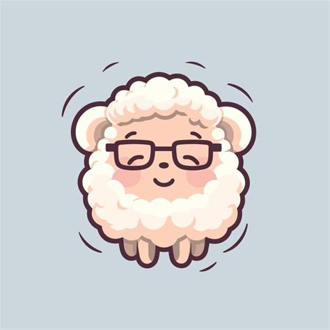 귀여운 아기 양 작은 양의 그림 프리미엄 벡터