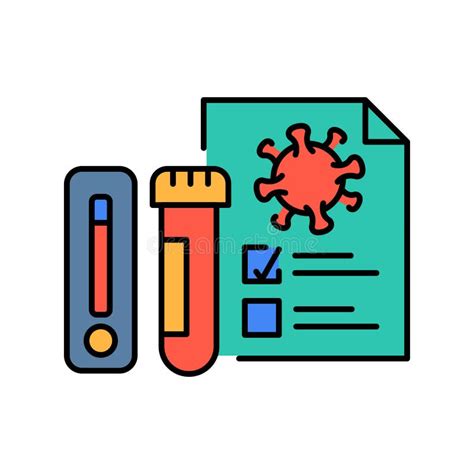 Virus Testing And Diagnosis Color Line Icon For Digital And Print