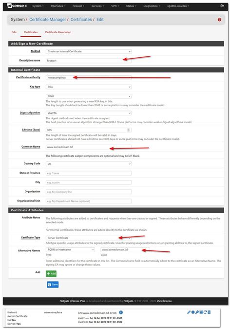 Certificate Autority Netgate Forum
