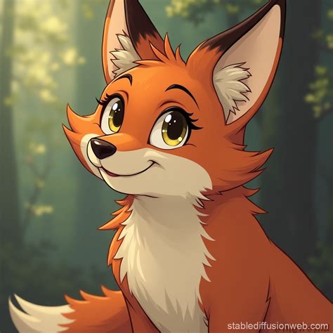 Anthropomorphic Vixen Smiles Sideways Stable Diffusion Online