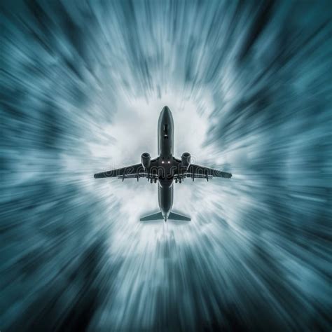 Abstract Photo Of An Airplane In A Sky Of Shifting Patterns Stock Illustration Illustration