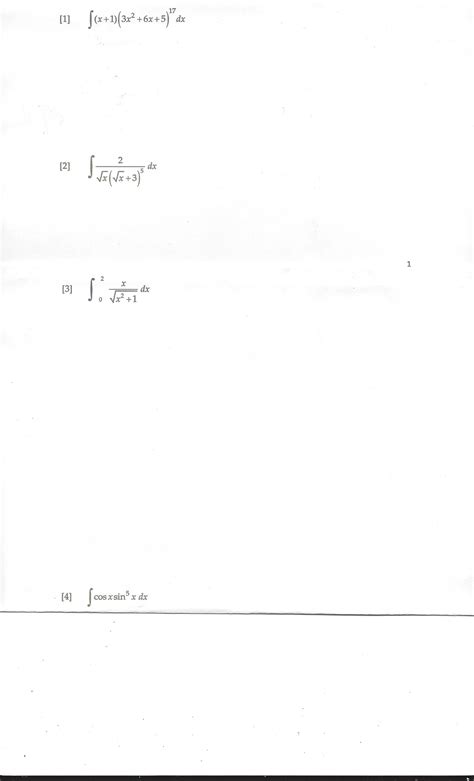 Solved 1 Integrate X1 3x2 6x 517 Dx 2