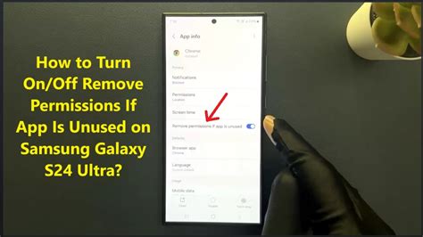 How To Turn Onoff Remove Permissions If App Is Unused On Samsung Galaxy S24 Ultra Youtube