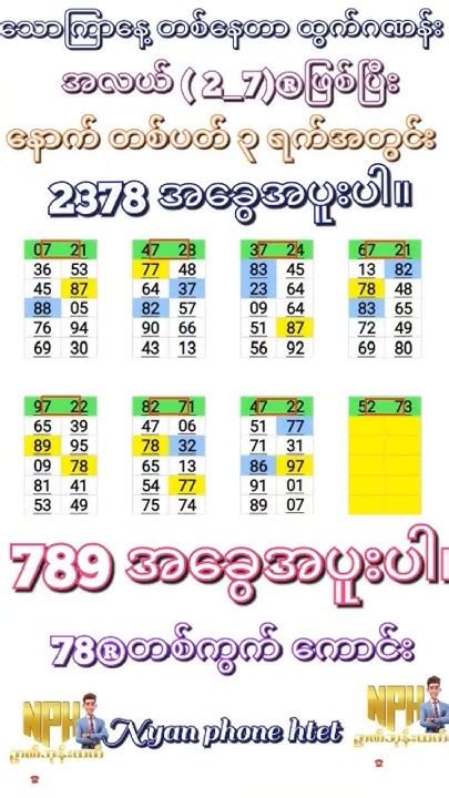 2d3d သောကြာနေ တစ်နေတာထွက်ဂဏန်းအလယ် 27®ဖြစ်တိုင်း နောက် တစ်ပတ် လာပေးတဲ့ ဖော်မြူလာလေးလုံး အခွေ💯💯