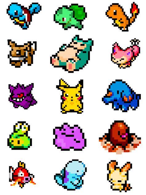 Pokemon Sprites Pixel Grid