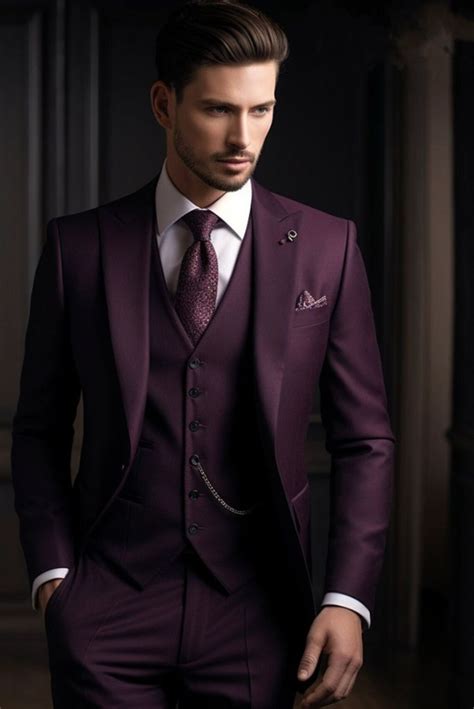 Mens Premium Burgundy 3 Piece Slim Fit Suit Wedding Party Suit For Me