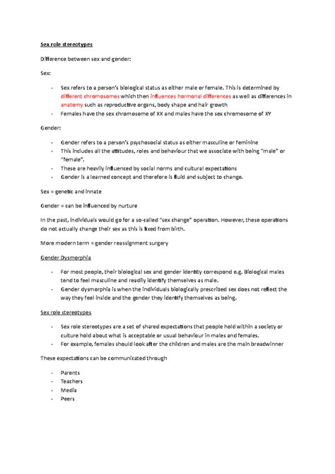 Problems With The Reliability And Validity In Diagnosis And Classification Of Sex Role