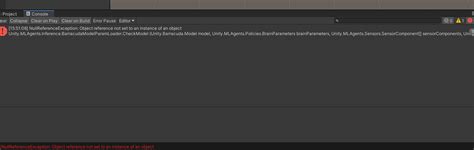 ml agents nullreferenceexception on onnx file unity engine unity