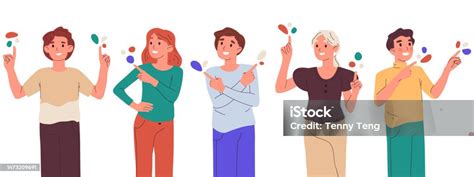 무언가를 가리키는 문자 검지 손가락 쪽 위아래 평면 벡터 기호 일러스트 세트로 표시하고 가리키는 사람들 가리키기에 대한 스톡 벡터 아트 및 기타 이미지 Istock