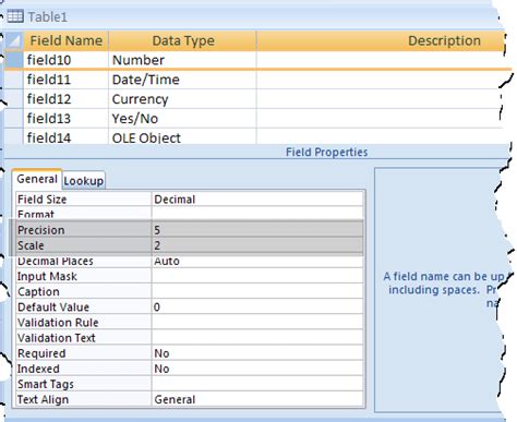 Function To Retrieve The Precision And Scale Property For Decimal Data Type