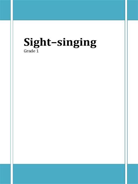 Sight Singing Cover Grade 1 5 Pdf