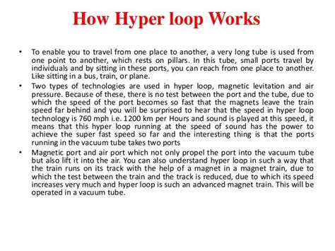 Hyper Loop Technology Capacious Technolgies PPTX