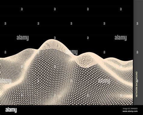 Landscape Background 3d Wireframe Terrain Network Abstract Background Cyberspace Grid